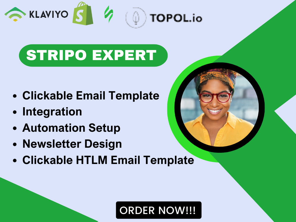 HTML email template on Stripo and Topol io, Sendinblue Klaviyo email flow | Upwork