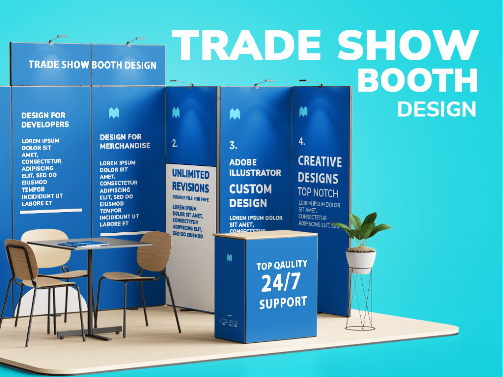 Design trade show booth and backdrop for your exhibition | Upwork