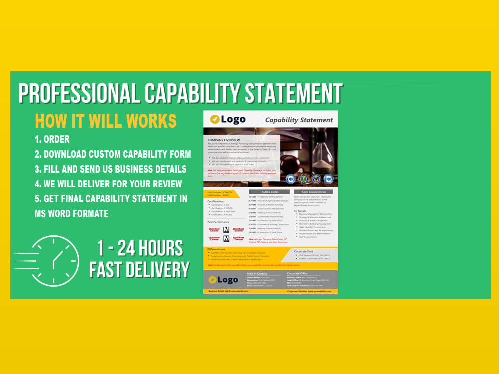 Custom Capability Statement for All Kinds of Businesses - Two Pages ...