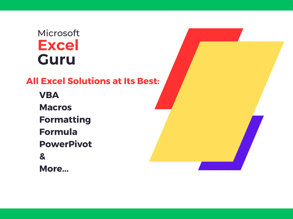 All Excel Solutions At Its Best Vba Macros Formatting Formula And Powerpivot Upwork