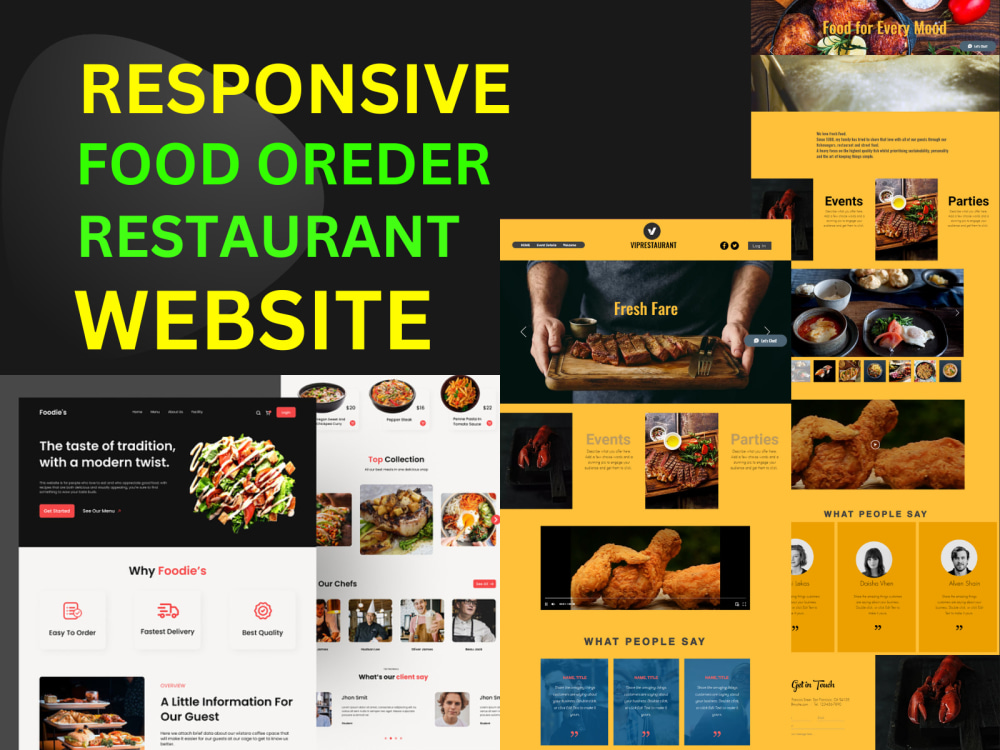 Modern Food Ordering Restaurant Website by WordPress and Shopify | Upwork