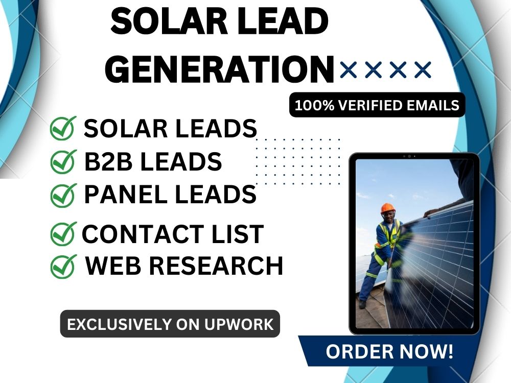 Solar Leads, B2B Leads, Contact List Building, Web Research, Email ...