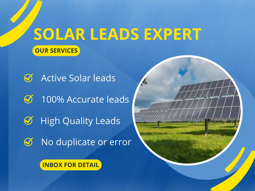 SolarLead generation, Solar Marketing, Solar Lead List Building | Upwork
