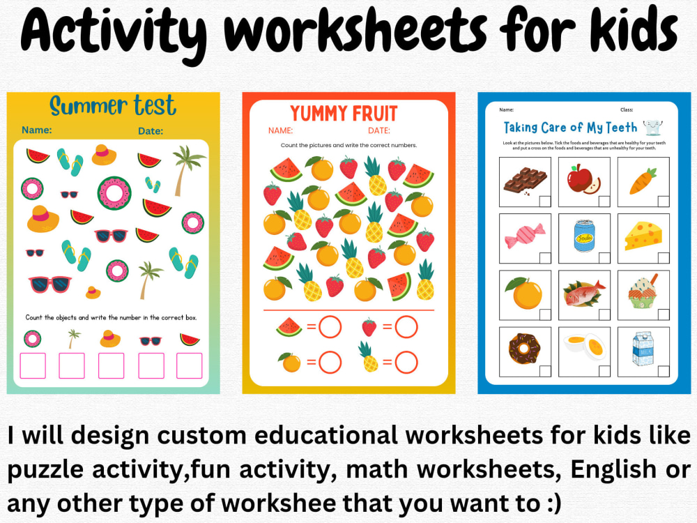 A printable worksheet and workbook design for kids | Upwork