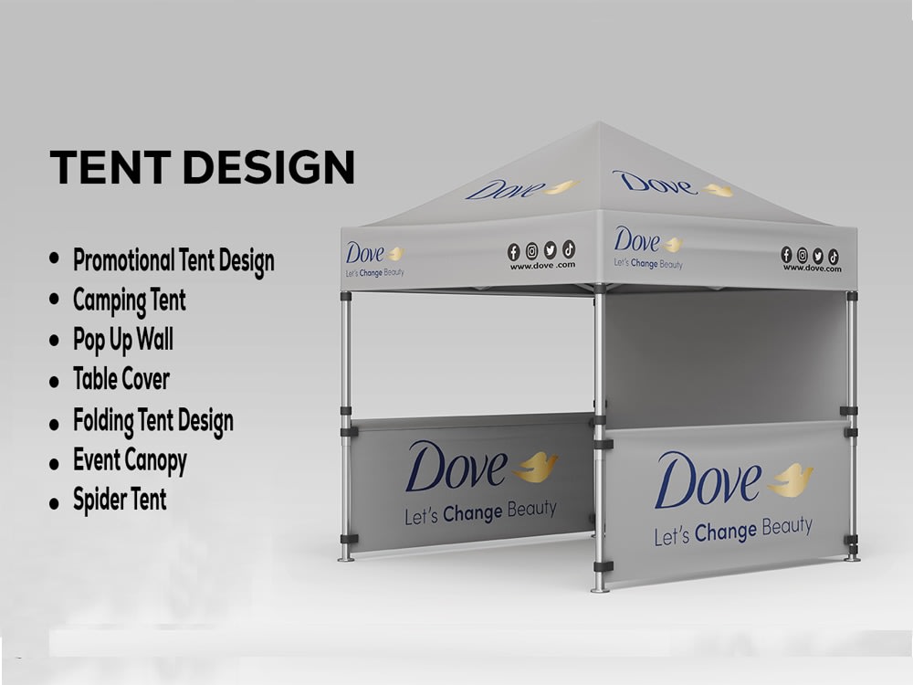 Custom print-ready tent, canopy design | Upwork