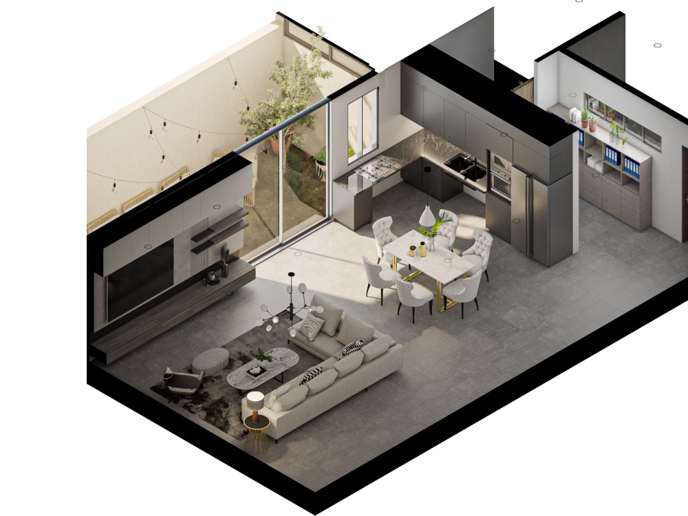 An isometric representation of your space to render realistic and novel | Upwork
