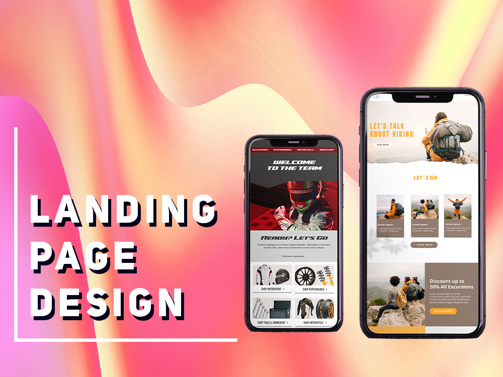 Modern and eye-catching landing page, Header, footer or slider design ...