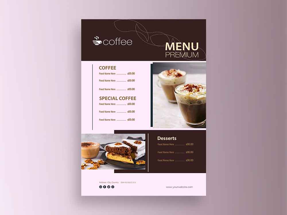 A food restaurant, bar, pubs, spa & beauty menu design | Upwork