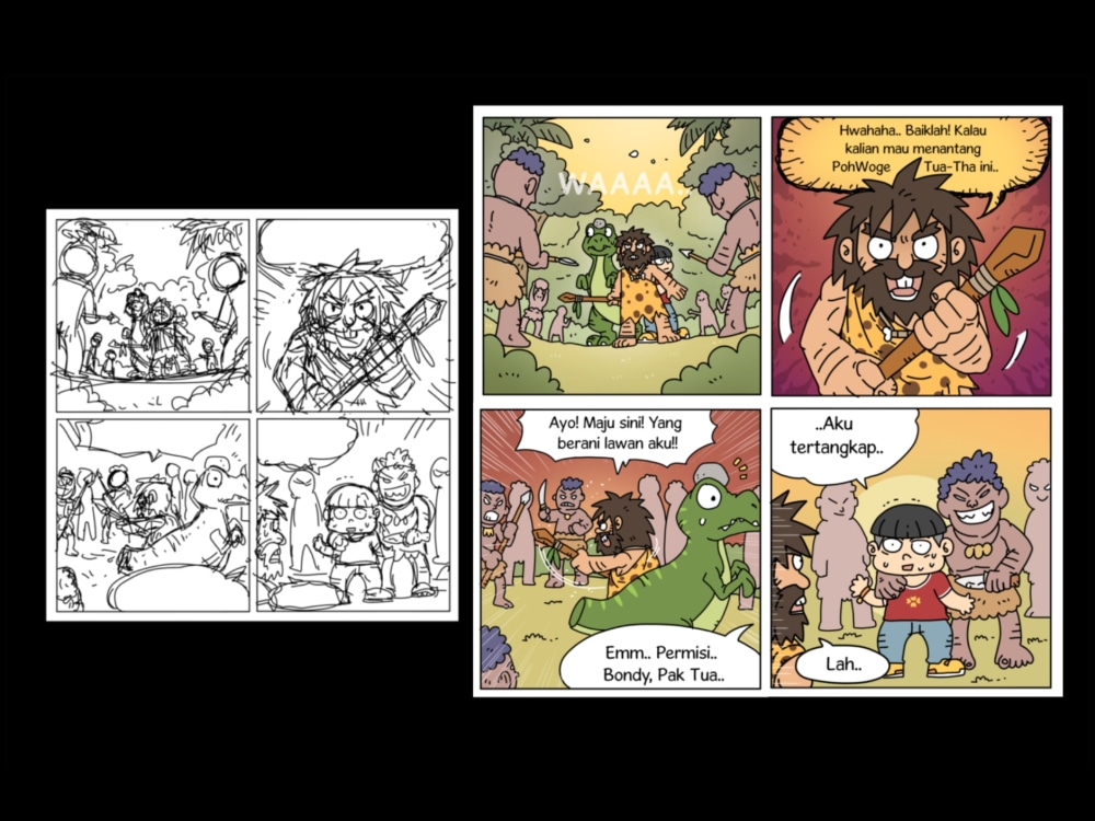 Simple colorful comic strip for social media | Upwork