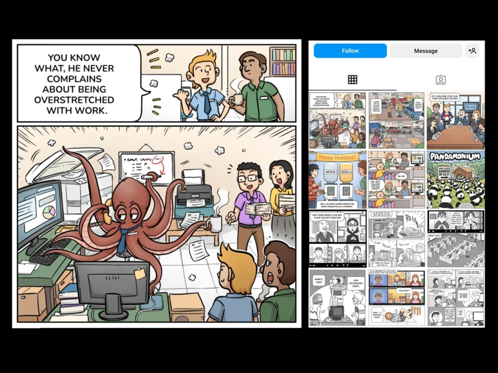 Simple colorful comic strip for social media | Upwork