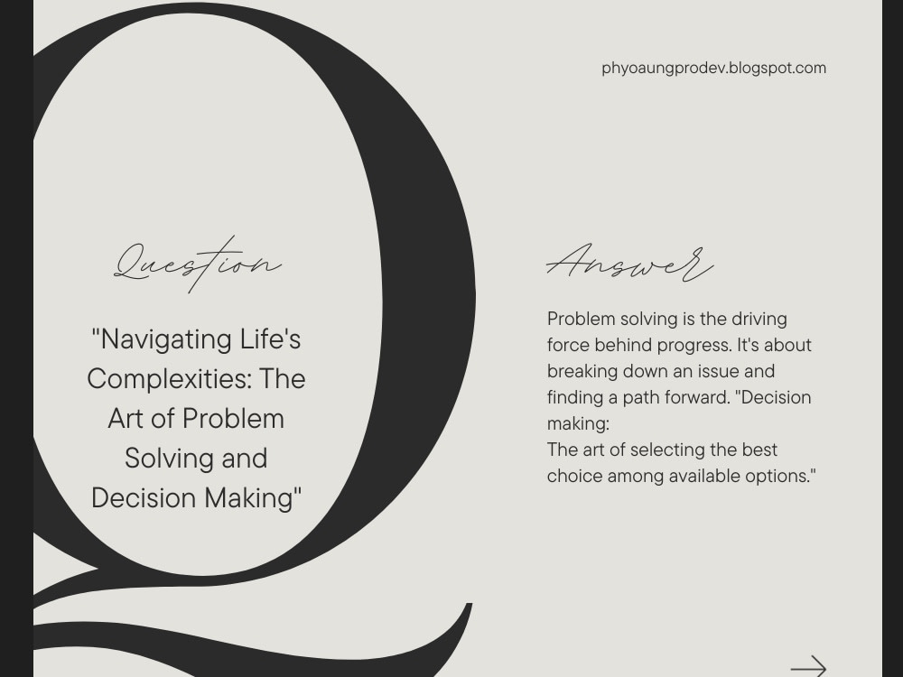 "Mastering Life's Challenges: Problem Solving & Decision Making" | Upwork