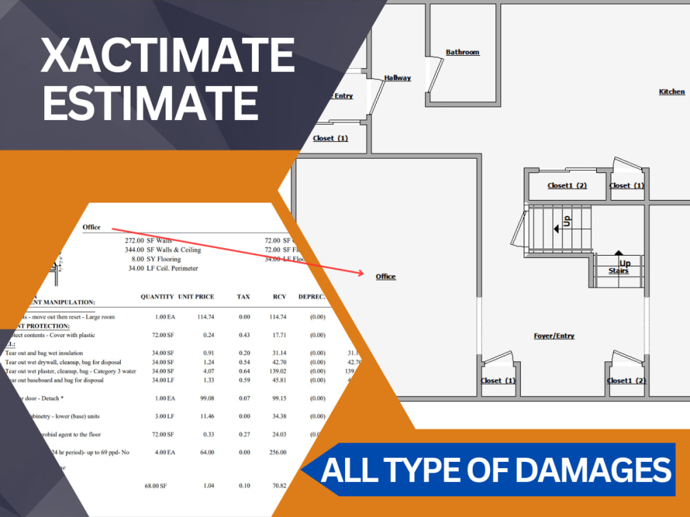 Xactimate Insurance Estimate for all type of damages | Upwork