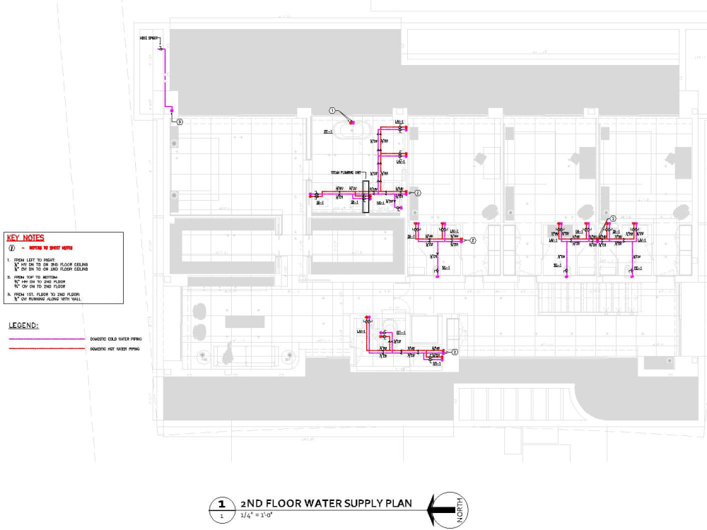 Plumbing design drawings permit AutoCAD Format (Water supply, Sewer ...