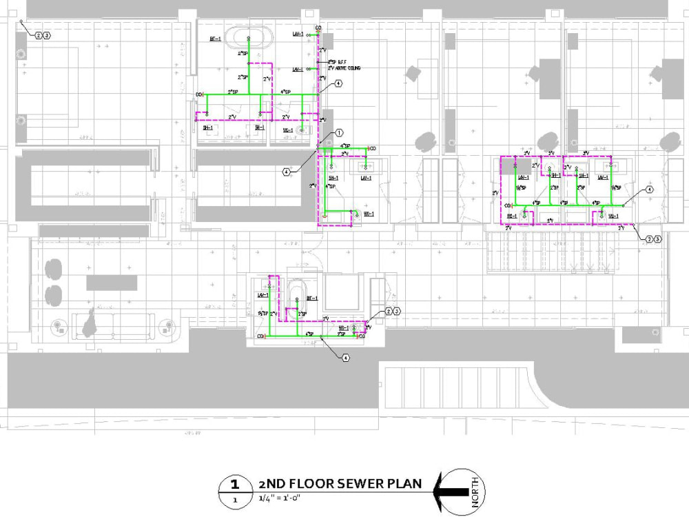 Plumbing design drawings permit AutoCAD Format (Water supply, Sewer ...