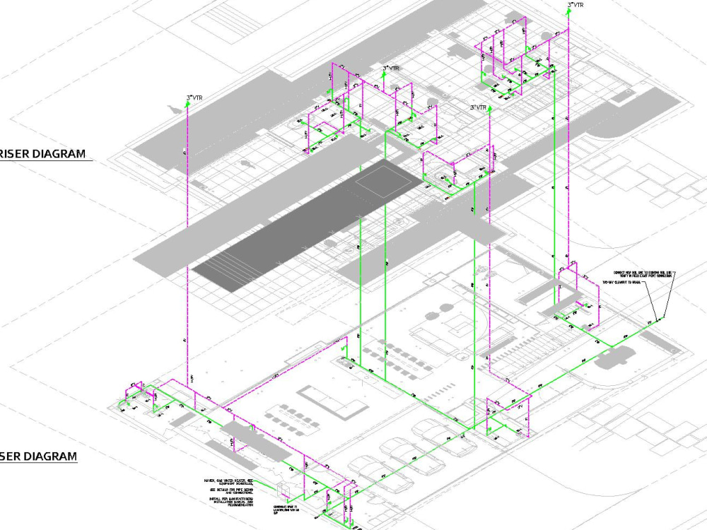 Plumbing design drawings permit AutoCAD Format (Water supply, Sewer ...