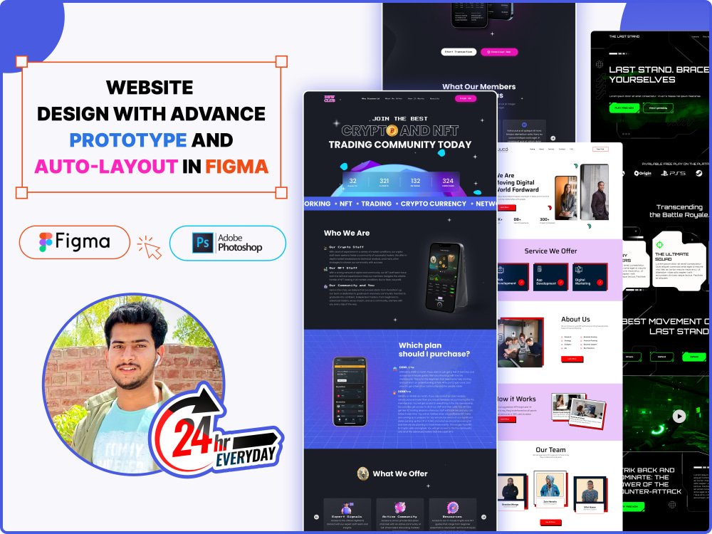 Figma file with advanced prototype and responsive with auto layout | Upwork