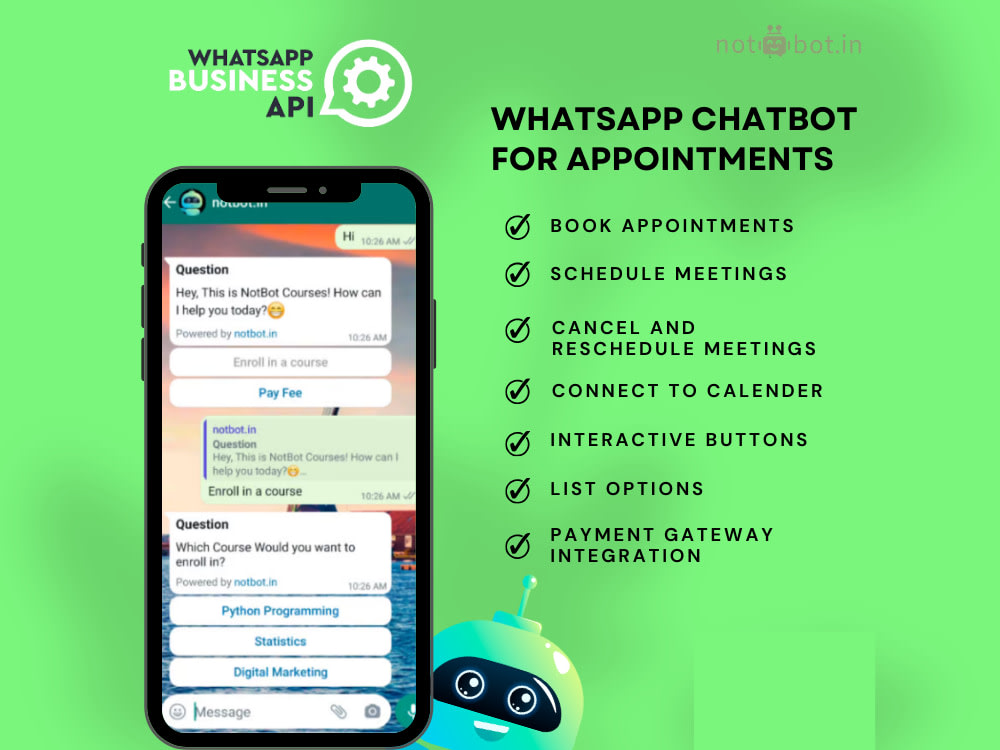 A WhatsApp Chatbot for booking and scheduling Appointments | Upwork