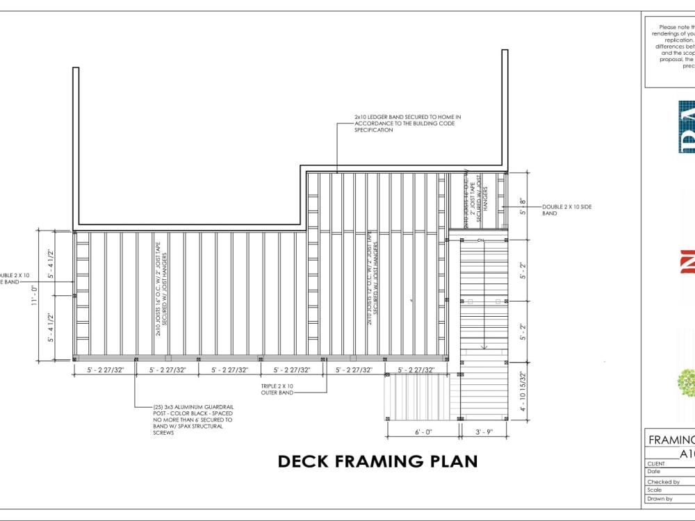 Deck blueprint plans for permit | Upwork