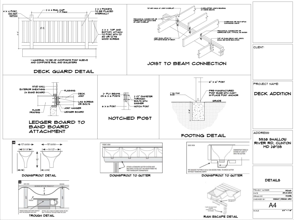 Deck blueprint plans for permit | Upwork