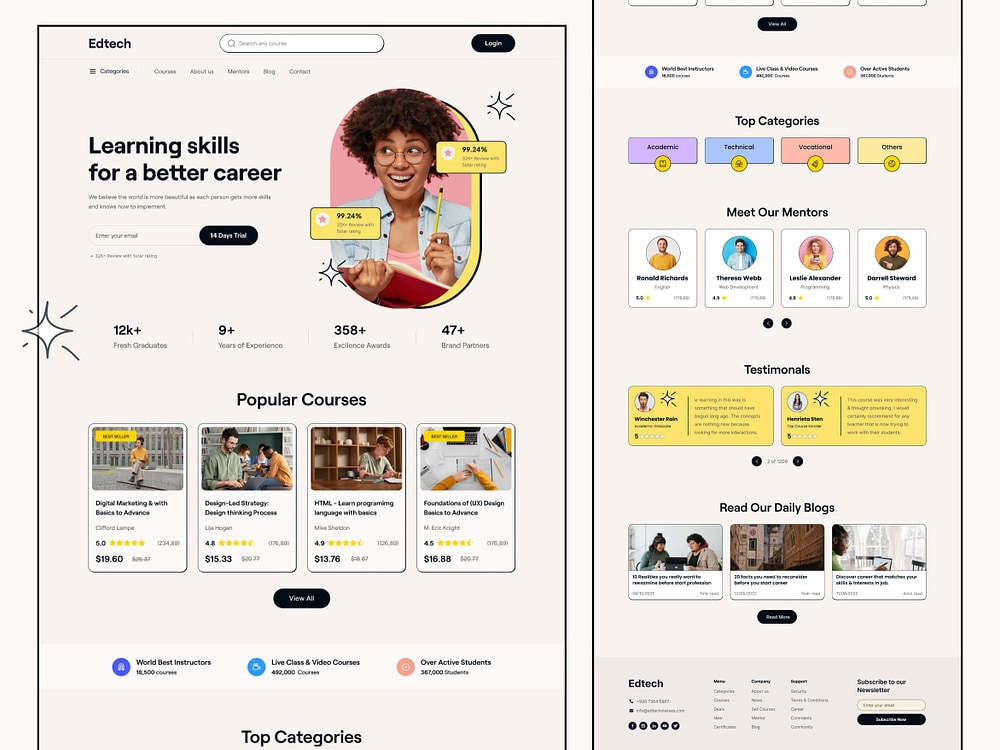 Elearning website or education website using Elementor | Upwork