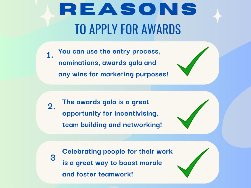 A completed award entry for a relevant business / industry award | Upwork