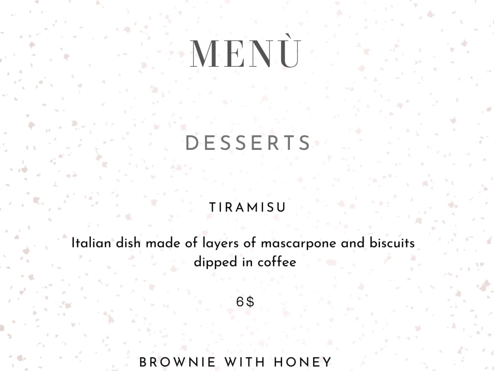 A modern and elegant menu design | Upwork