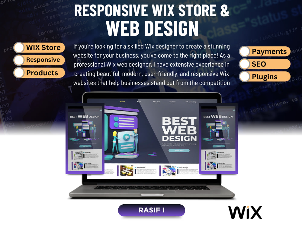 A Responsive Wix Website or Wix Store Designed with your Products listed | Upwork