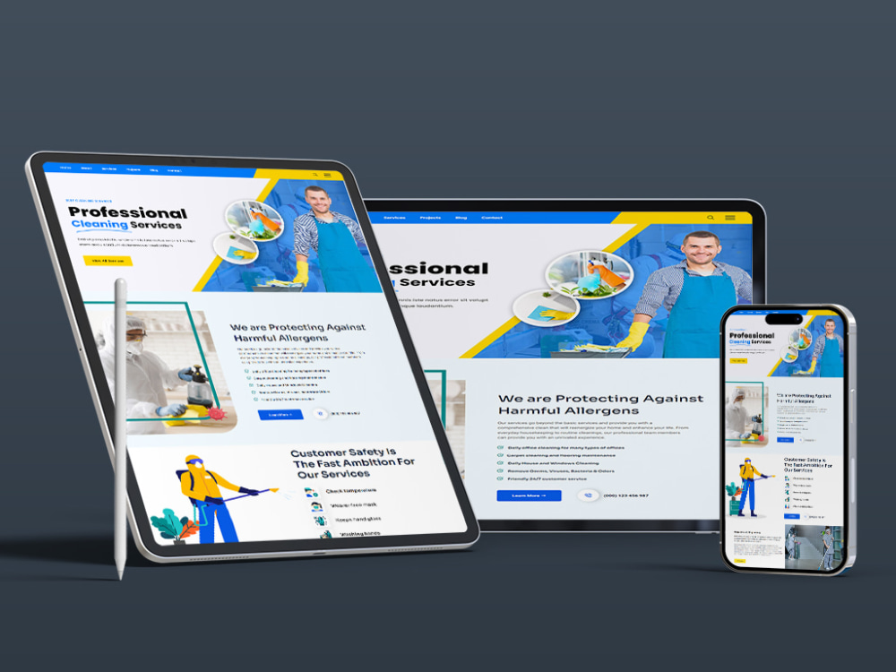 Modern cleaning business website design or responsive wordpress website | Upwork