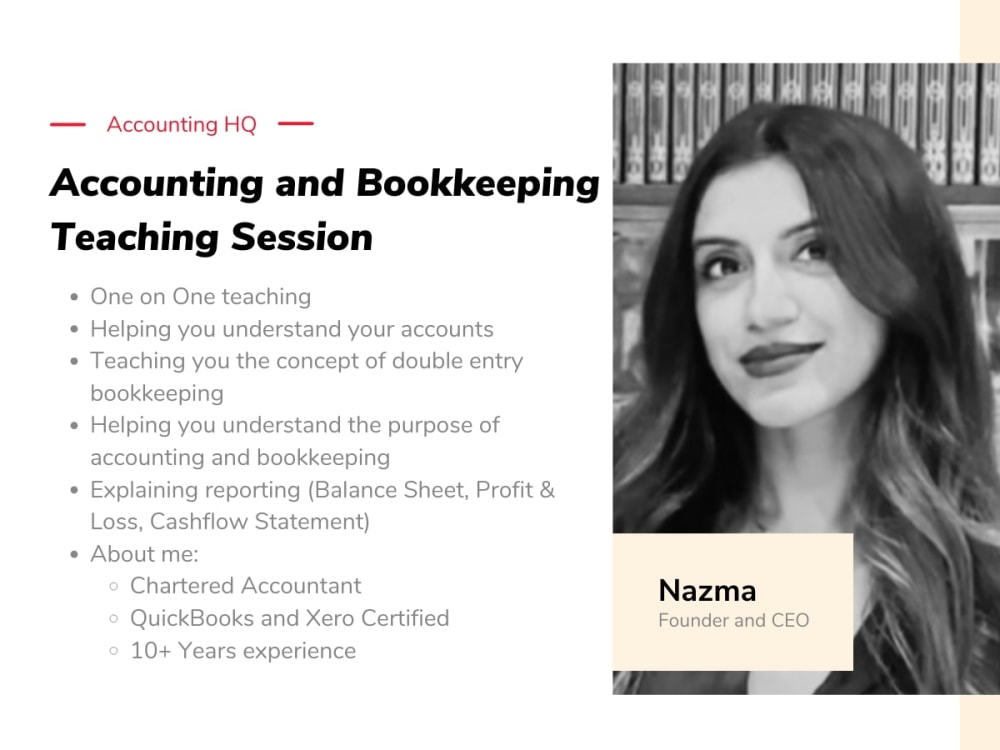 A teaching session about the fundamentals of Accounting and Bookkeeping ...