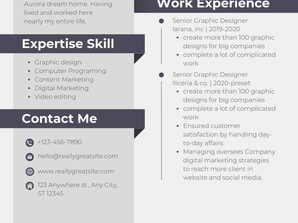 Professional CV, eye-catching CV resume design | Upwork