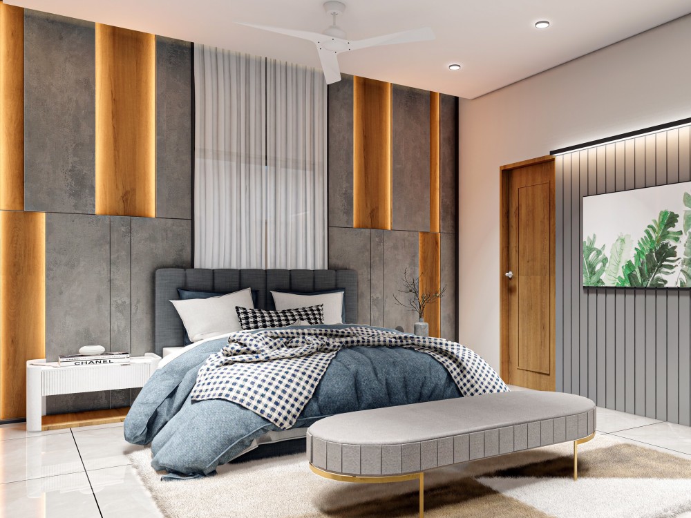 Bedroom interior design and 3d render image with layout drawing | Upwork