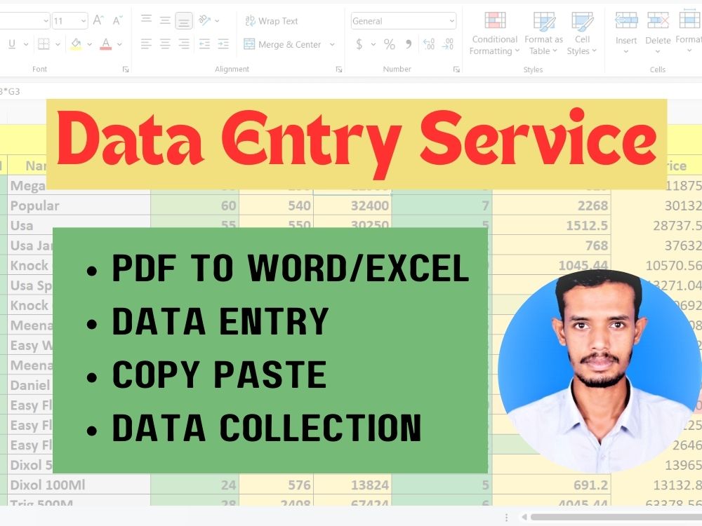 High quality data entry, data typing, pdf to word/excel service | Upwork