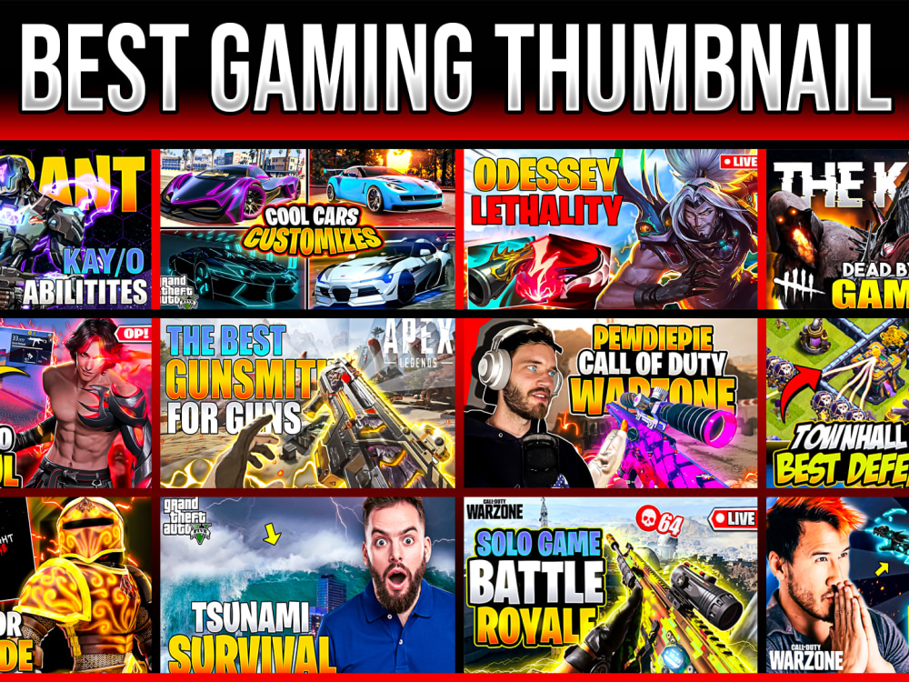 A high quality gaming thumbnail that makes millions views | Upwork