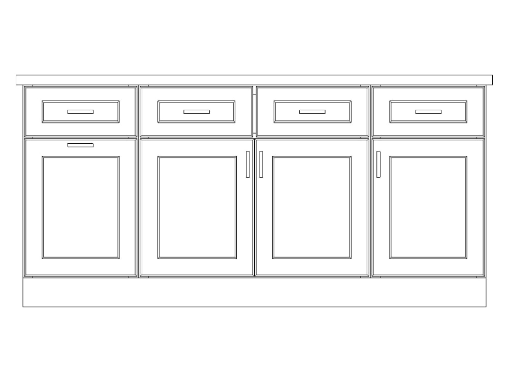 A 2D Kitchen Cabinet Layout | Upwork
