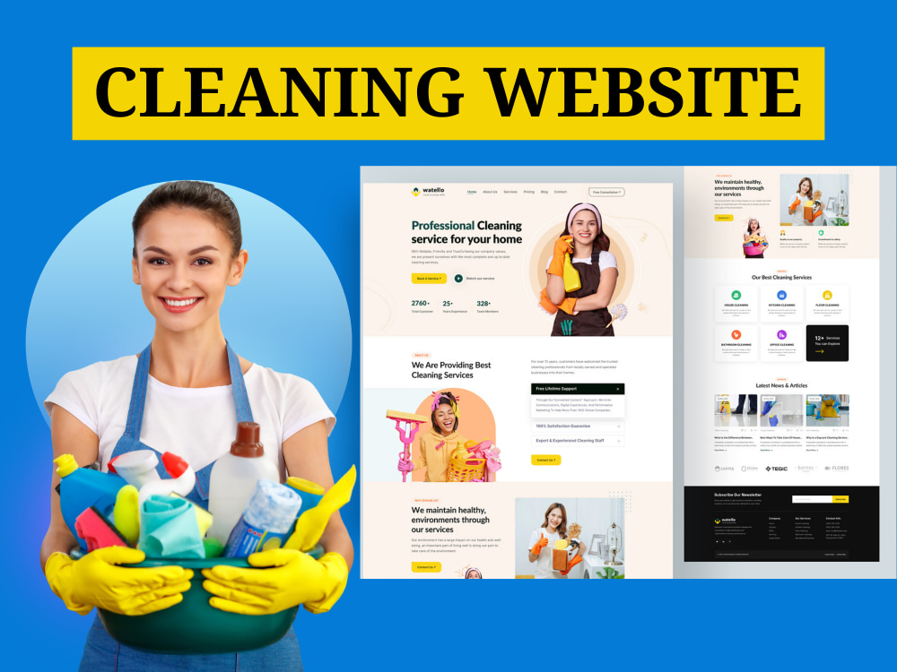 Office house cleaning website or create cleaning service website | Upwork