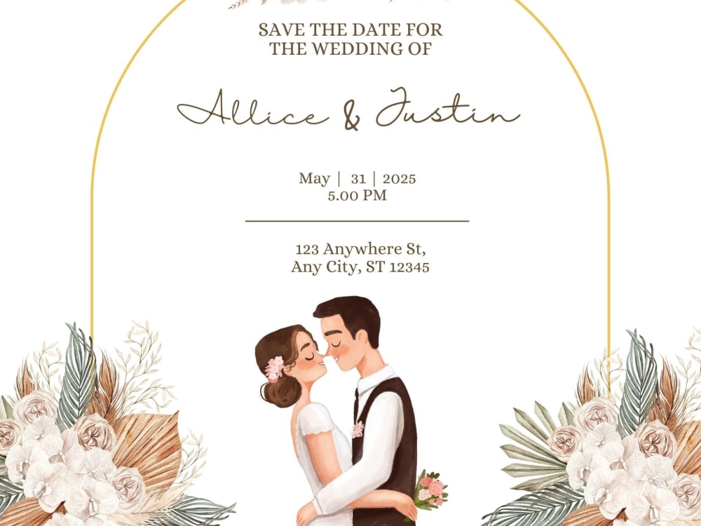 An unique wedding invitation card | Upwork