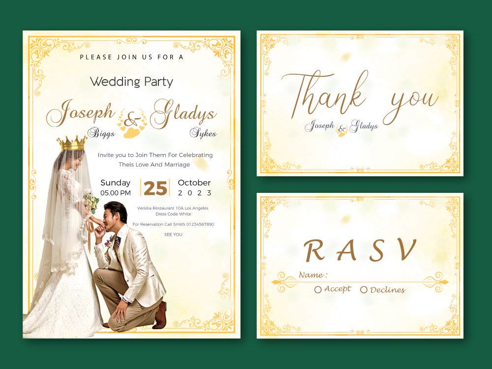 A beautiful invitation card for your birthday or wedding, christmas ...