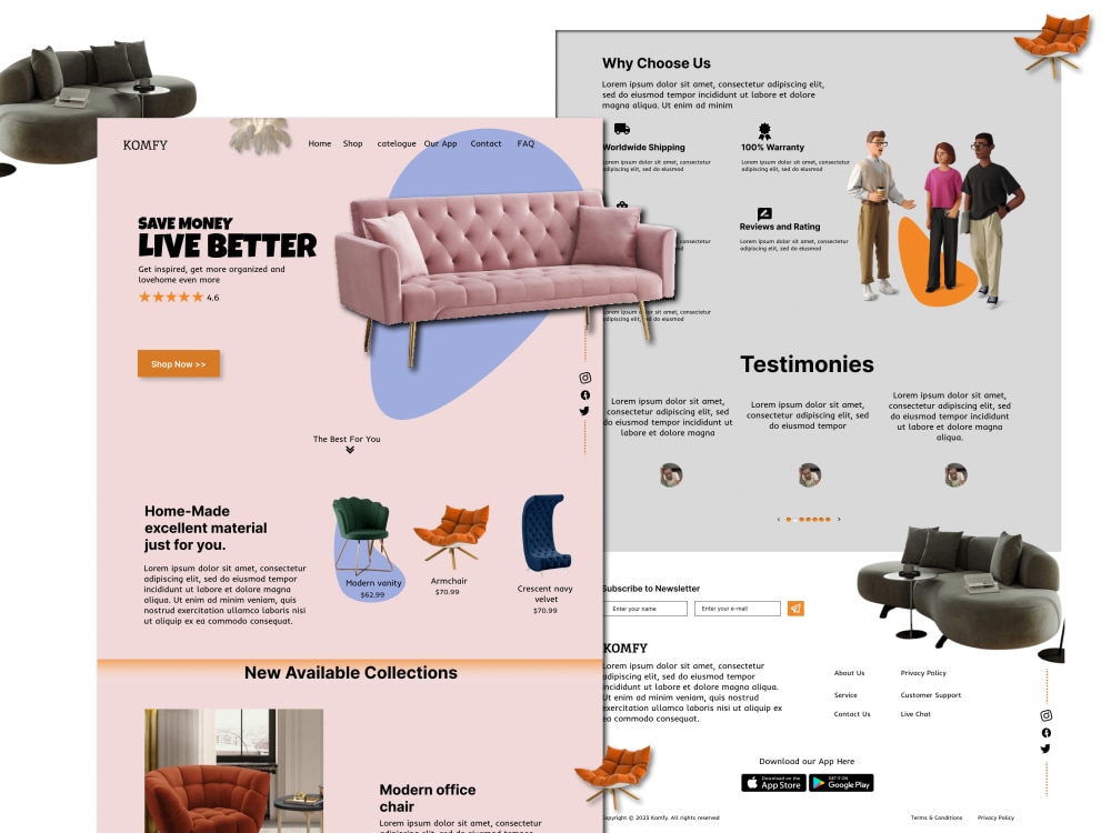 Ui/ux design for mobile, website and landing page align with your ...