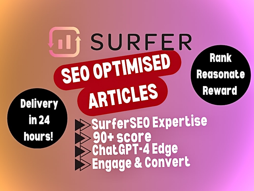 Surfer SEO optimized articles and blog posts using chat gpt 4 | Upwork