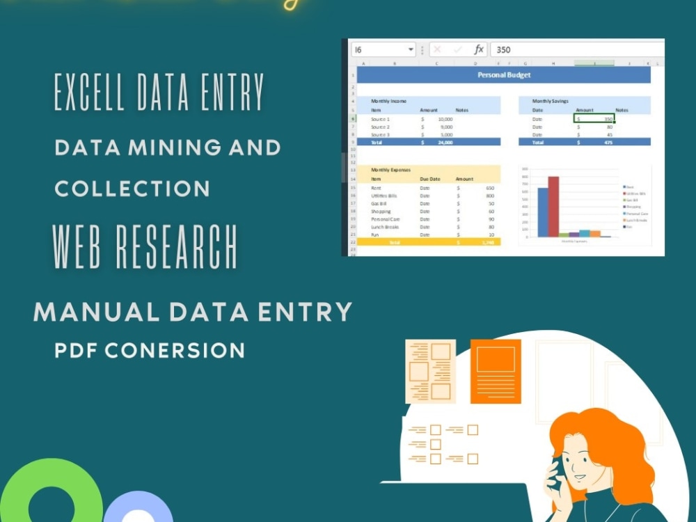 Fast data entry data collection typing copy past e word /excel Pdf convert | Upwork