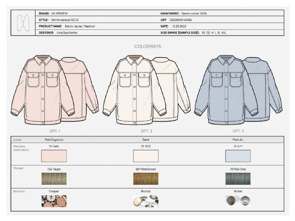Tech pack detailed for factory production. | Upwork