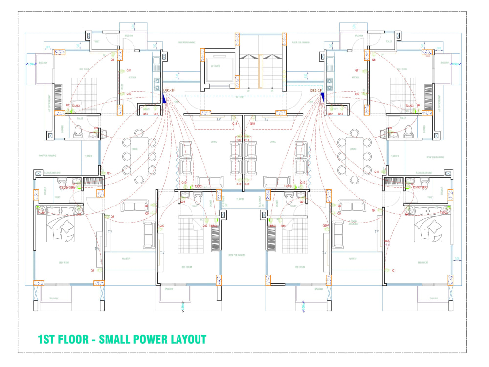 Lighting and small power layout design and drawing in AutoCAD | Upwork