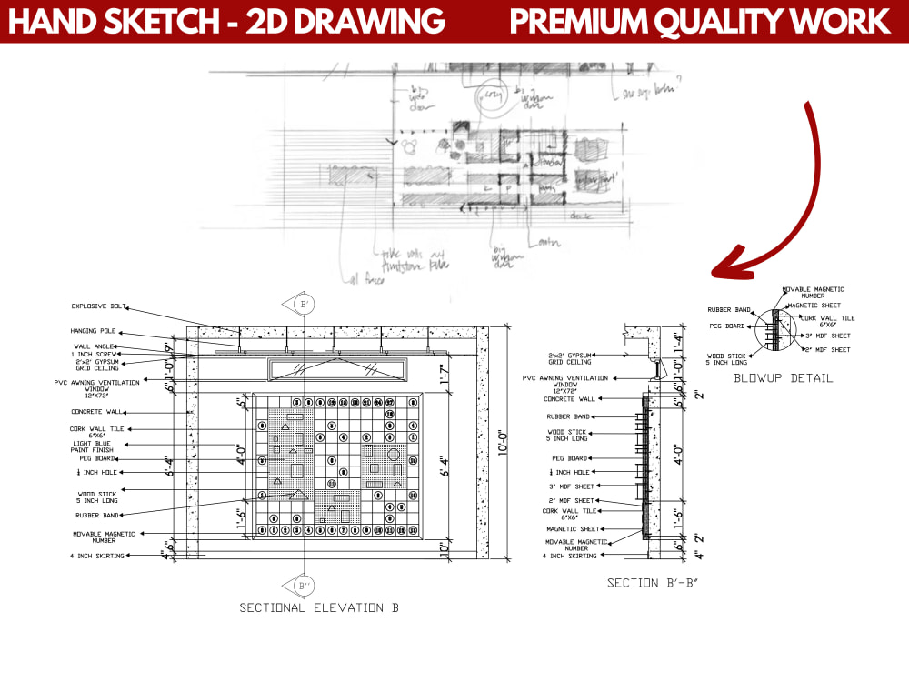 A 2d floor plan in autocad from PDF or hand sketch | Upwork