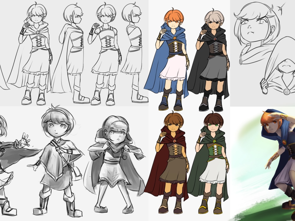 A high-quality character concept sheet | Upwork