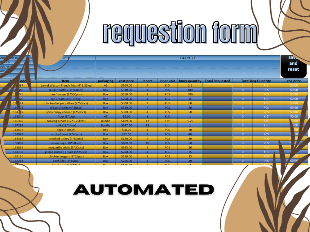 AN easy and automated requestion form that saves your time and effort ...