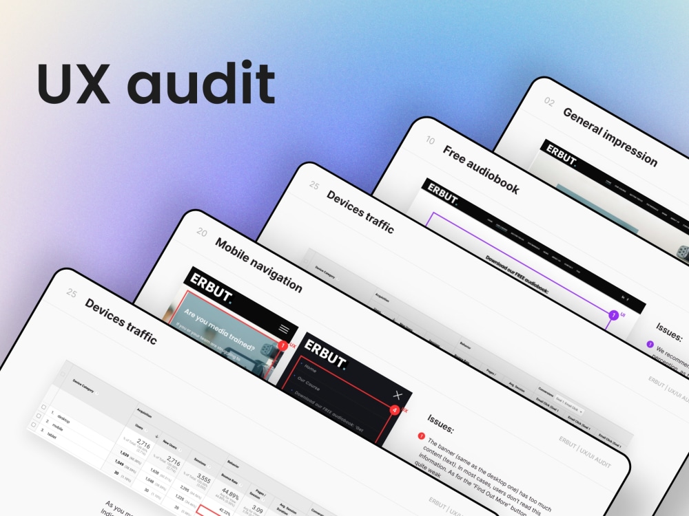 A conversion-focused professional UI/UX audit | Upwork