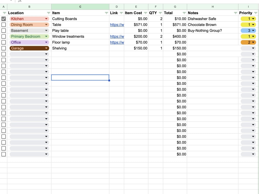 An easy-to-use Moving Template built in Google Sheets | Upwork