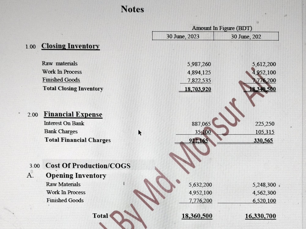 An impressive and accurate Comprehensive Financial Statement | Upwork