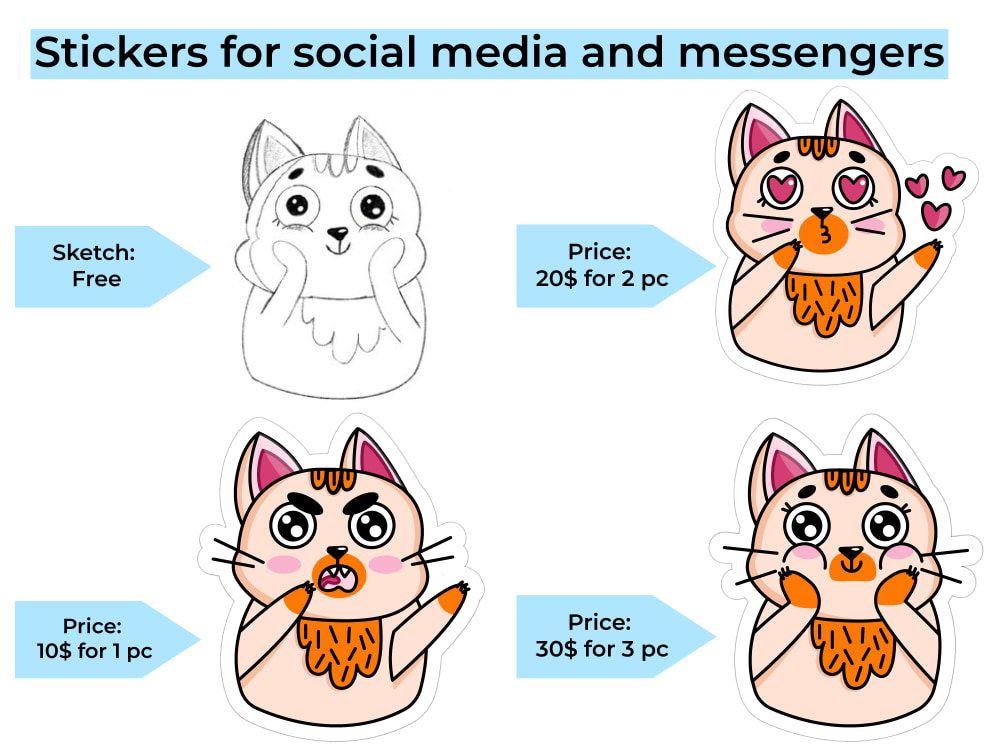 Awesome stickers for your social media or messengers | Upwork
