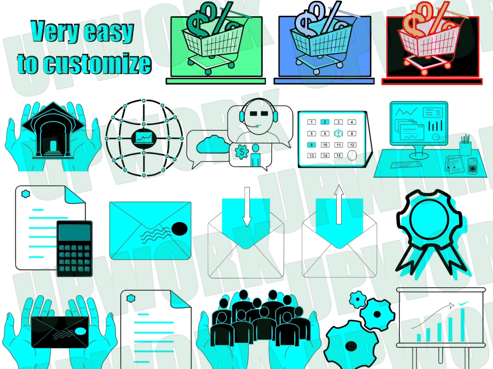 Icons - Vector personalized icons for website App or template. Icon ...